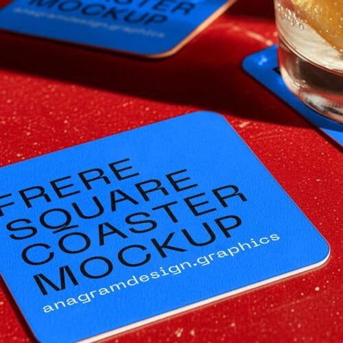 Download Free Mockup | Free Square Coaster Mockup | Photoshop